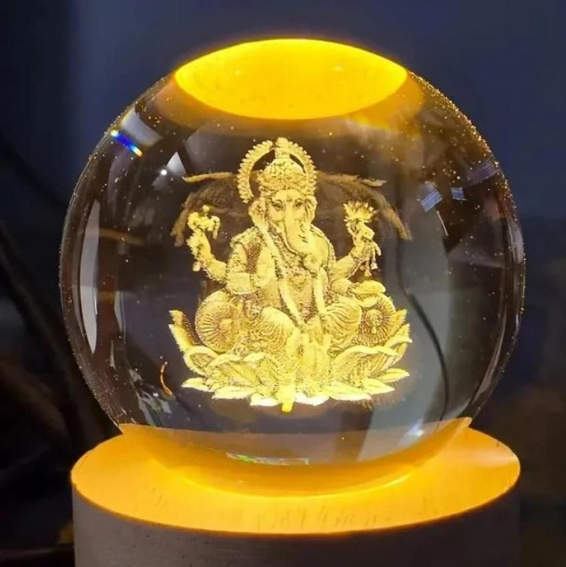 Ganesh Crystal LED Lamp – Shree Shankar Collections
